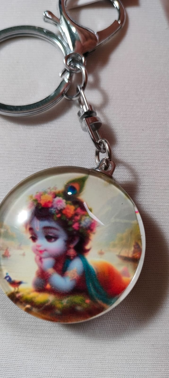 Cute Krishna Double Side keychain – Brajmela